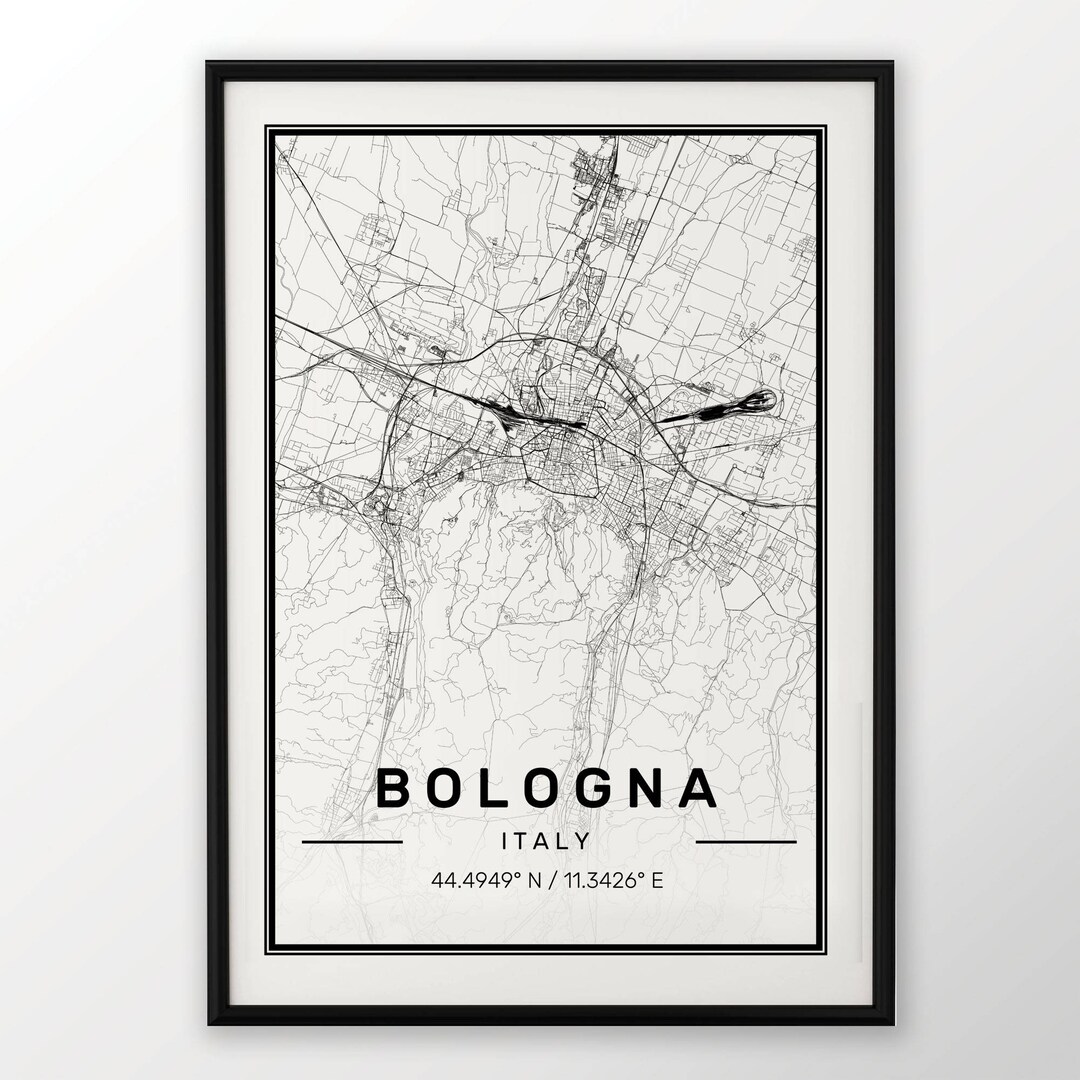 Bologna City Map Print Modern Contemporary Poster in Sizes 50x70 Fit ...