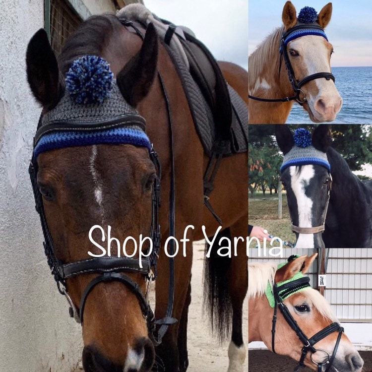 Crochet Helmet Cover, Horse Bonnet and Hat! (yarn Pom) - Etsy