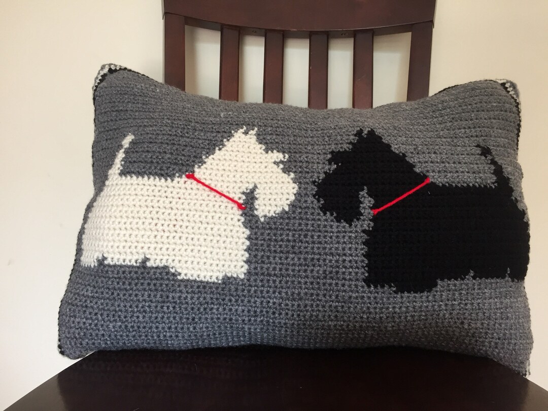 Two Scotties Pillow - Etsy
