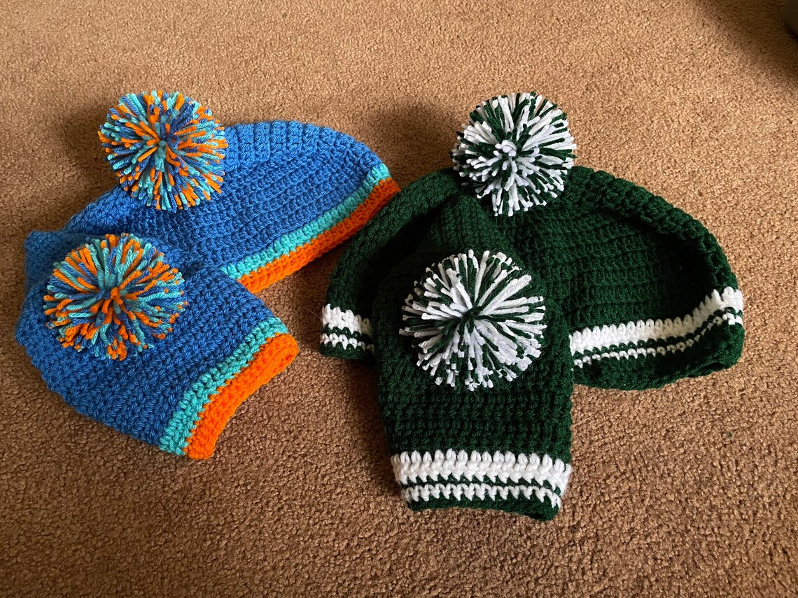 Crochet Helmet Cover yarn Pompom | Etsy