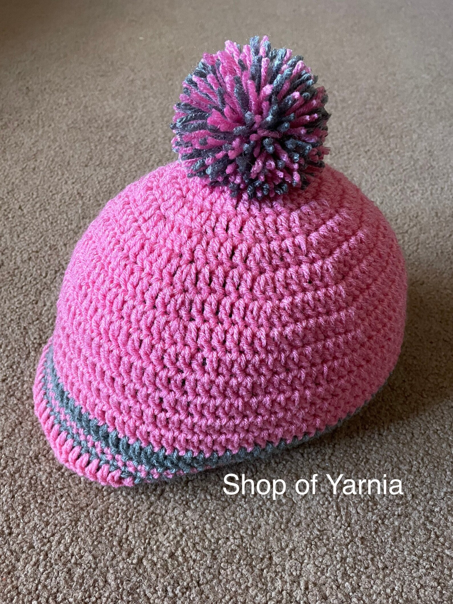 Crochet Helmet Cover yarn Pompom | Etsy