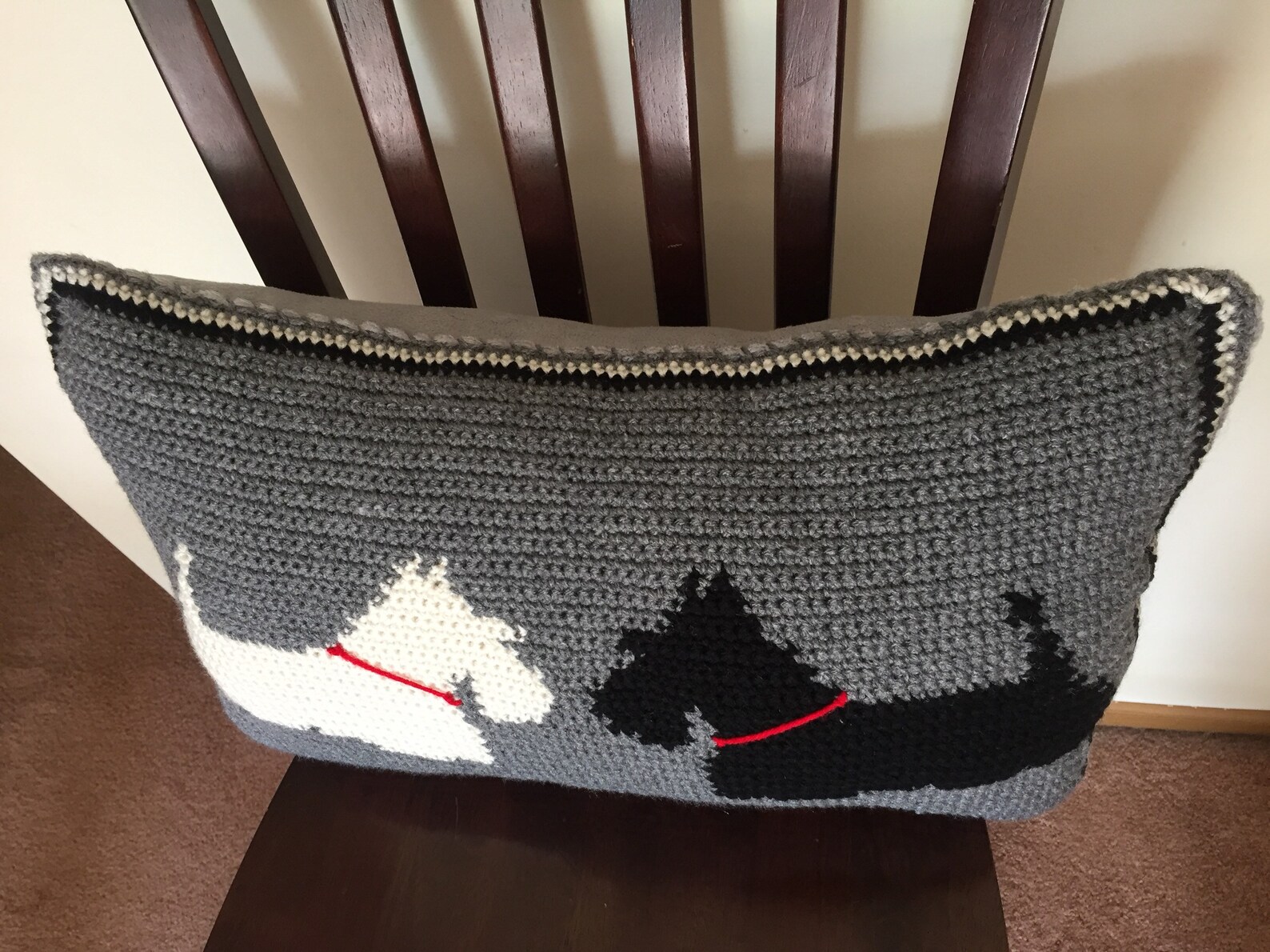 Two Scotties Pillow - Etsy