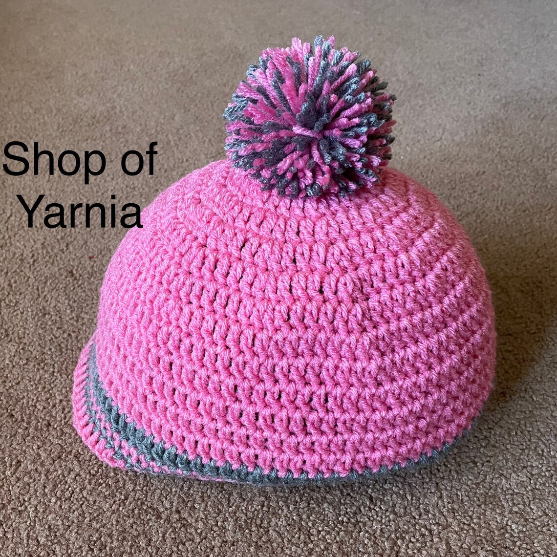 Crochet Helmet Cover yarn Pompom | Etsy