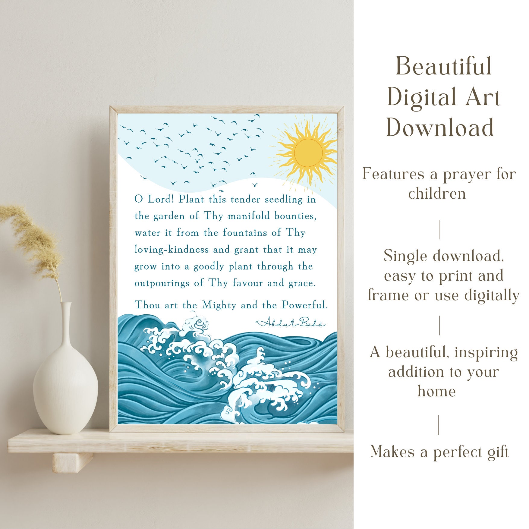 Baha'i Digital Art, Baha'i Quote, Prayer for Children, Ayyamiha Gift ...
