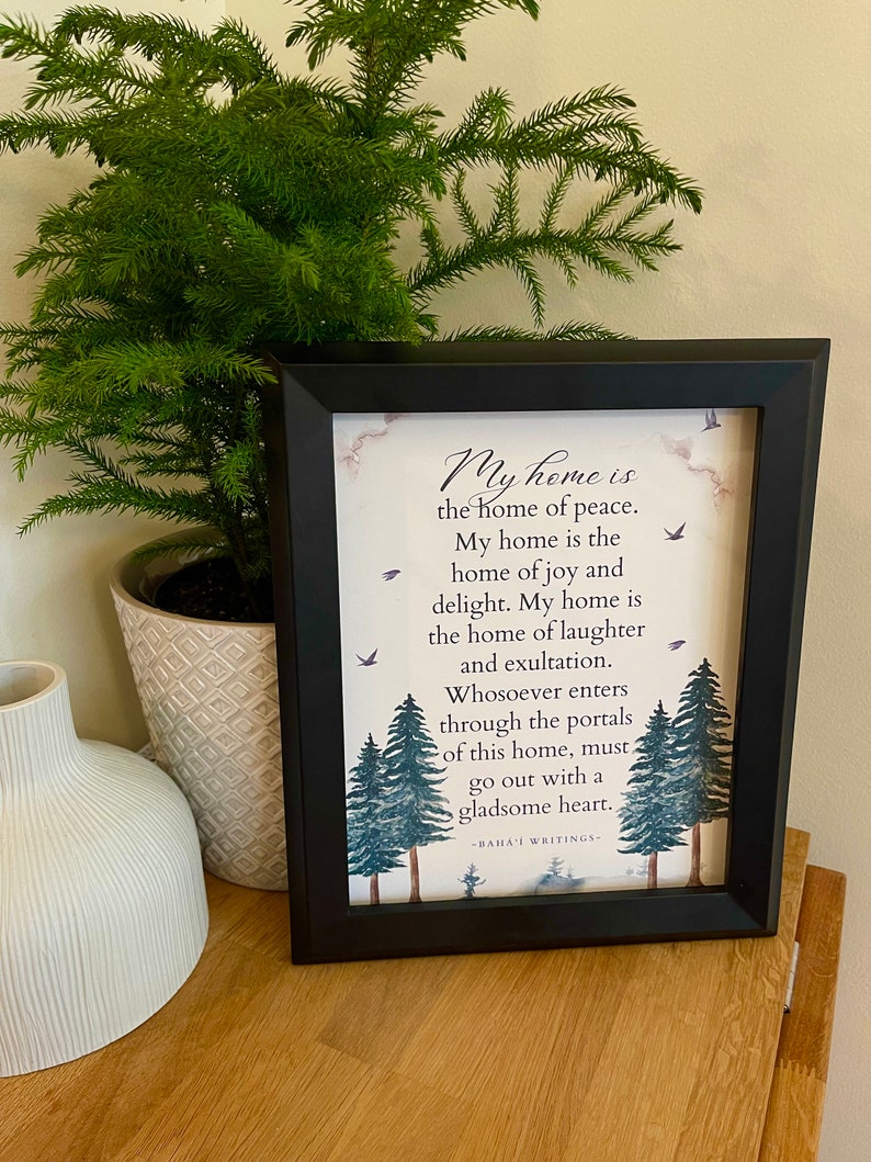 My Home is a Home of Peace, Baha'i Art, Baha'i Quote, Ayyamiha Gift ...