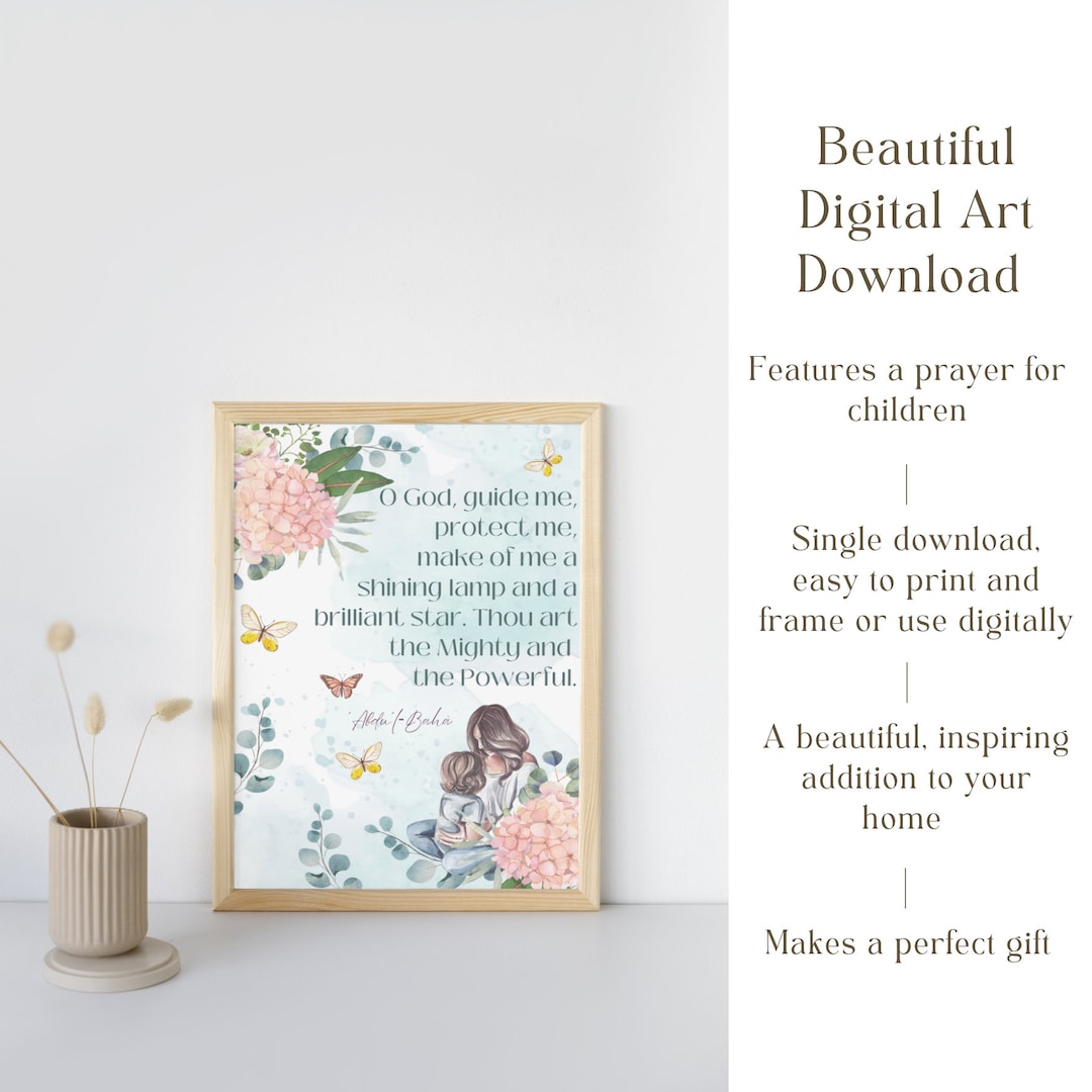 Baha'i Digital Art, Baha'i Quote, Prayer for Children, Ayyamiha Gift ...