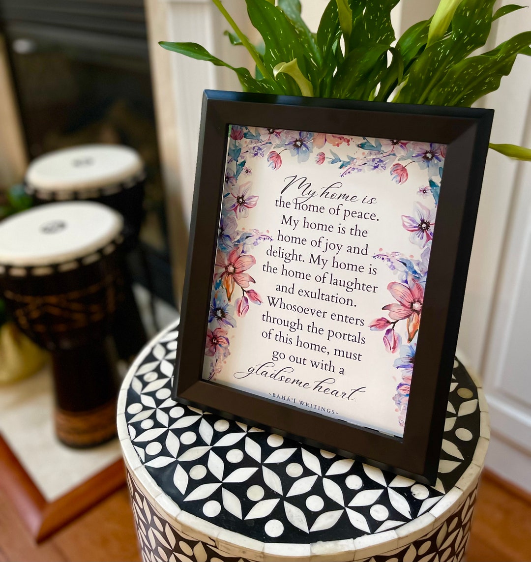 My Home is a Home of Peace, Baha'i Art, Baha'i Quote, Ayyamiha Gift ...