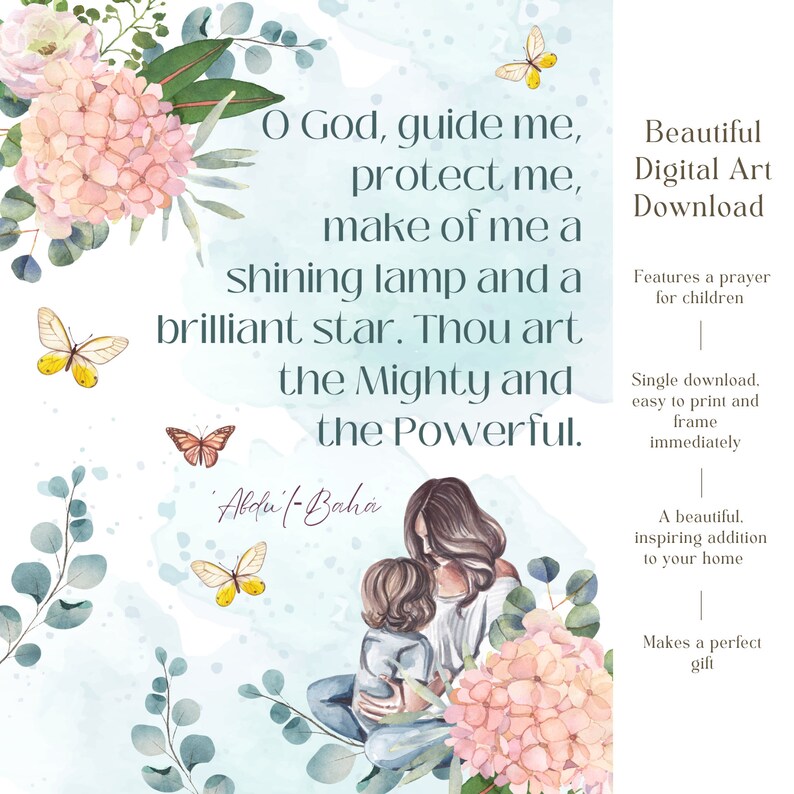 Baha'i Digital Art, Baha'i Quote, Prayer for Children, Ayyamiha Gift ...