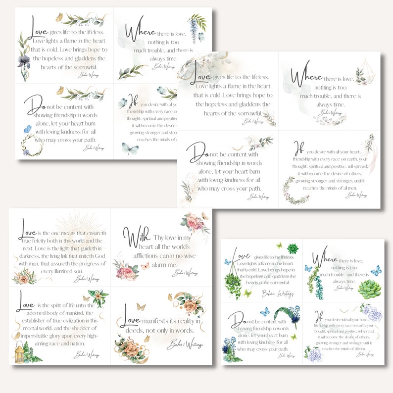 Digital Printable Baha'i Card, Bahai Gift Tag, Baha'i Art, Love Quotes ...