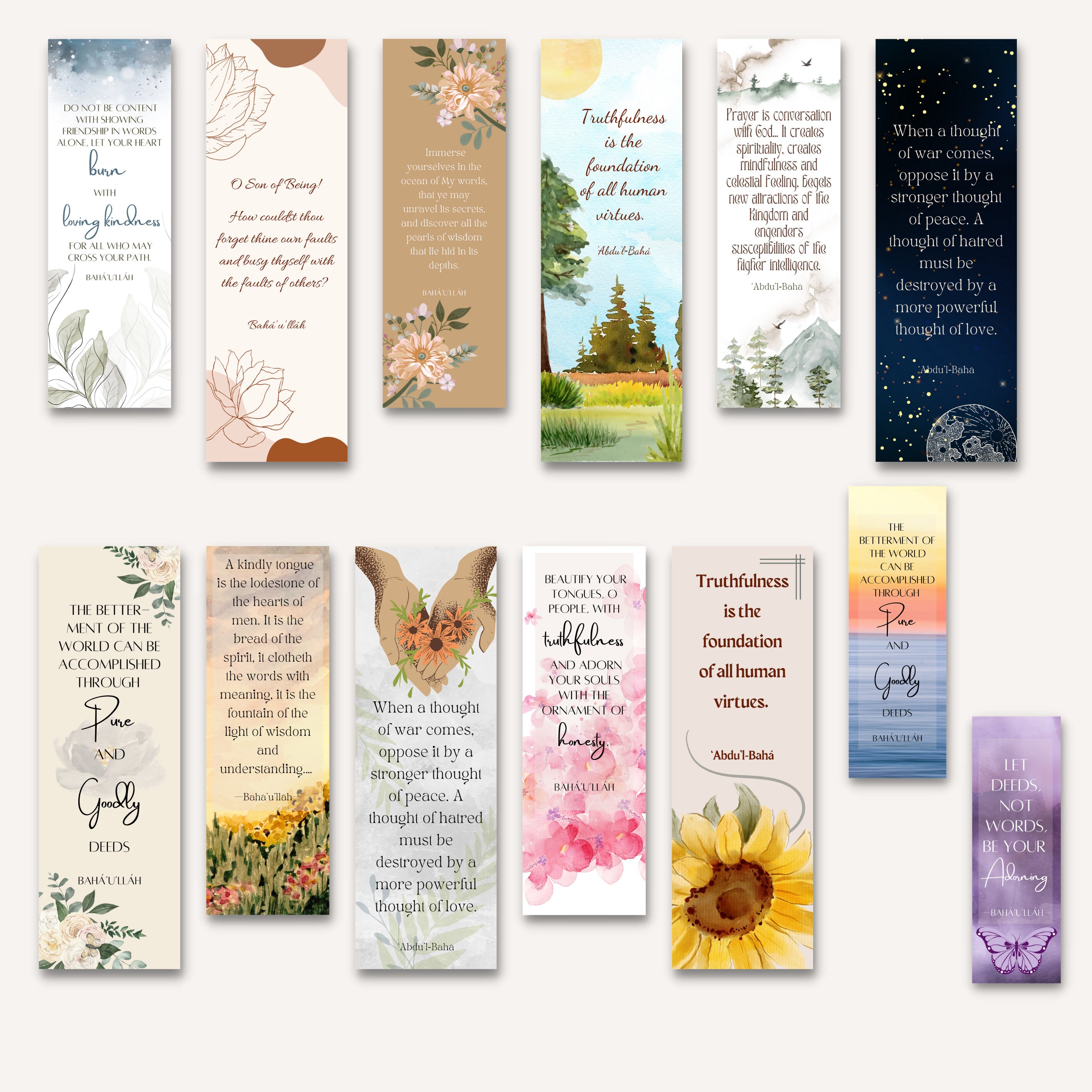 Baha'i Quote Bookmarks, Baha'i Digital Art, Baha'i Ruhi Book 1 Quotes ...