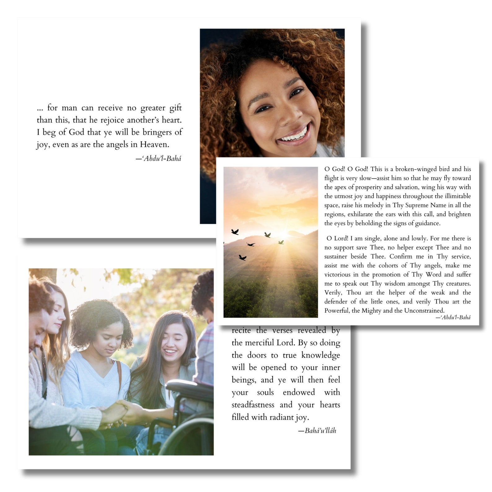 Baha'i Quotation Cards on Theme of Joy, Download Printable Baha'i Card ...
