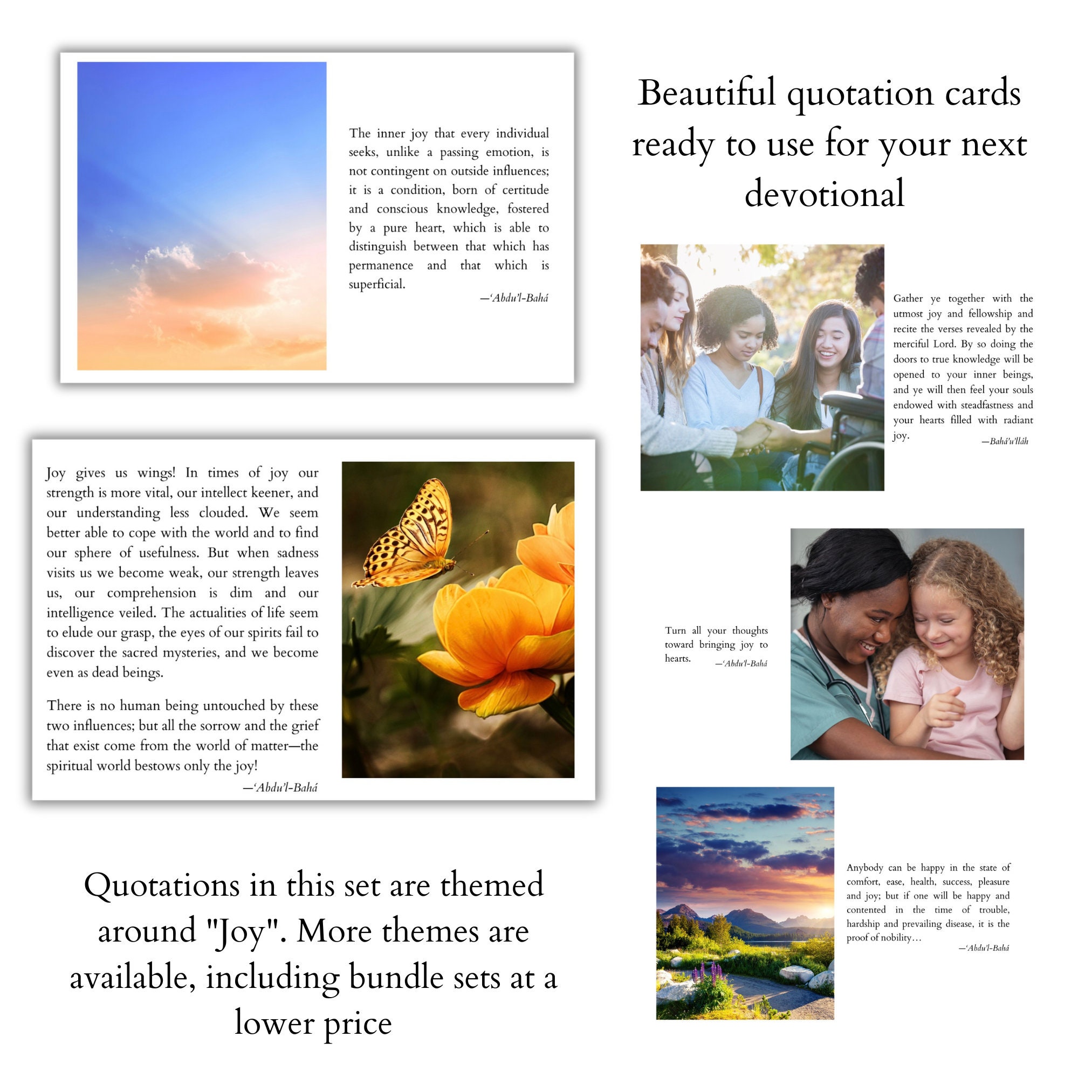 Baha'i Quotation Cards on Theme of Joy, Download Printable Baha'i Card ...