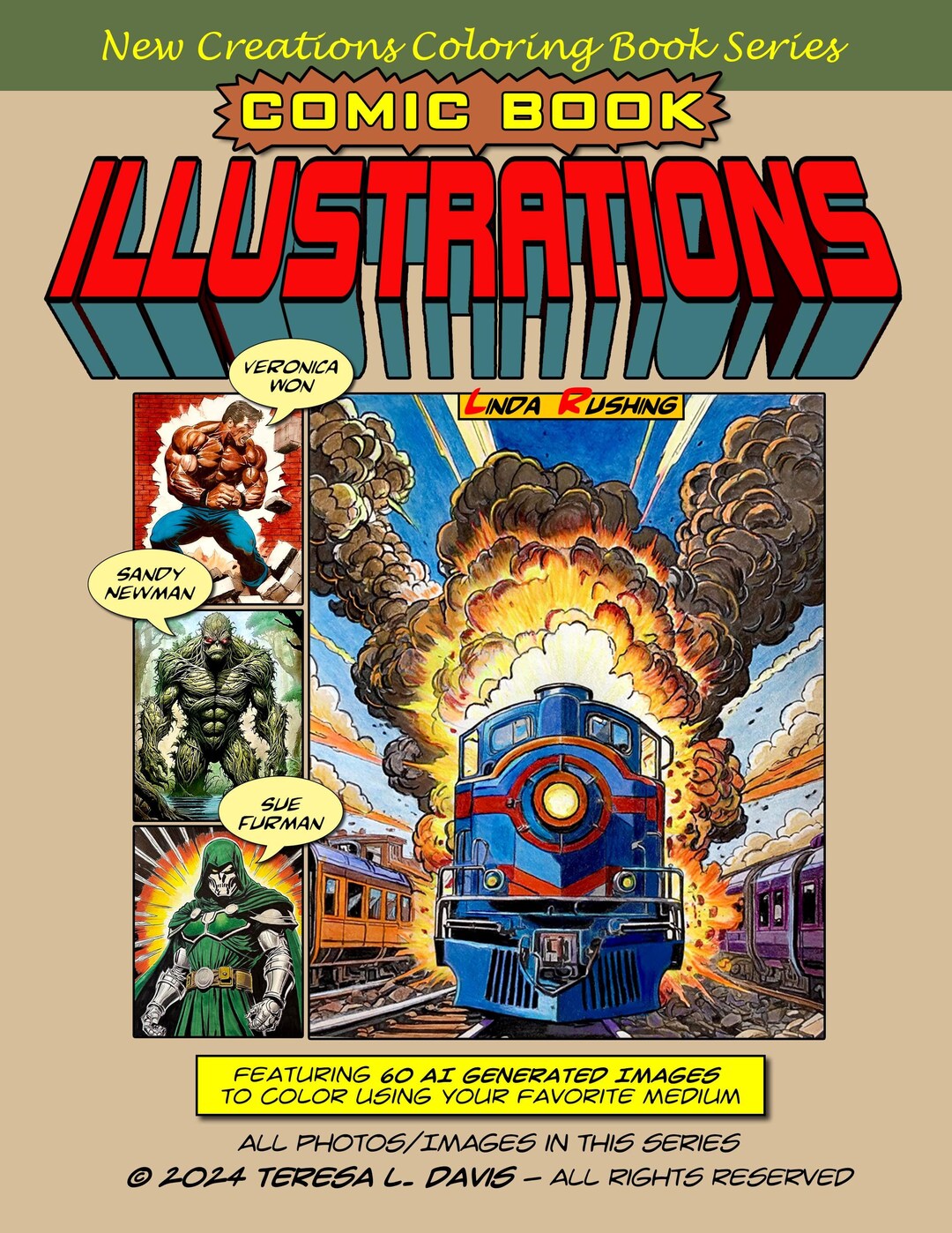 COMIC BOOK ILLUSTRATIONS: 60 Grayscale Coloring Images - Etsy
