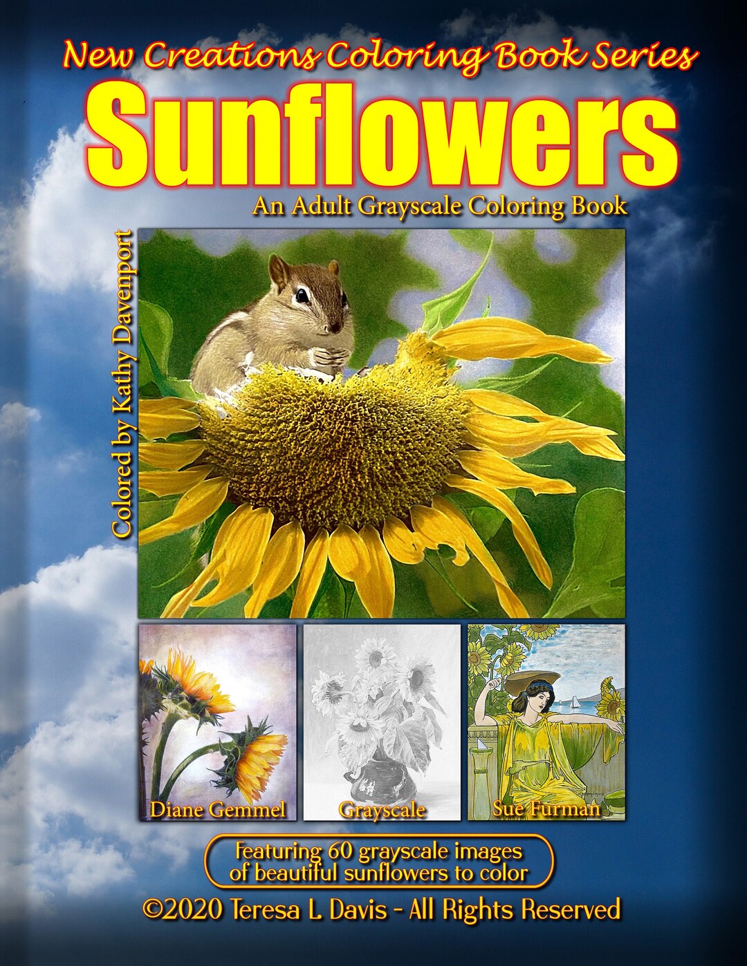 Sunflowers Grayscale Coloring Book: 60 Unique Grayscale Pages to Color ...
