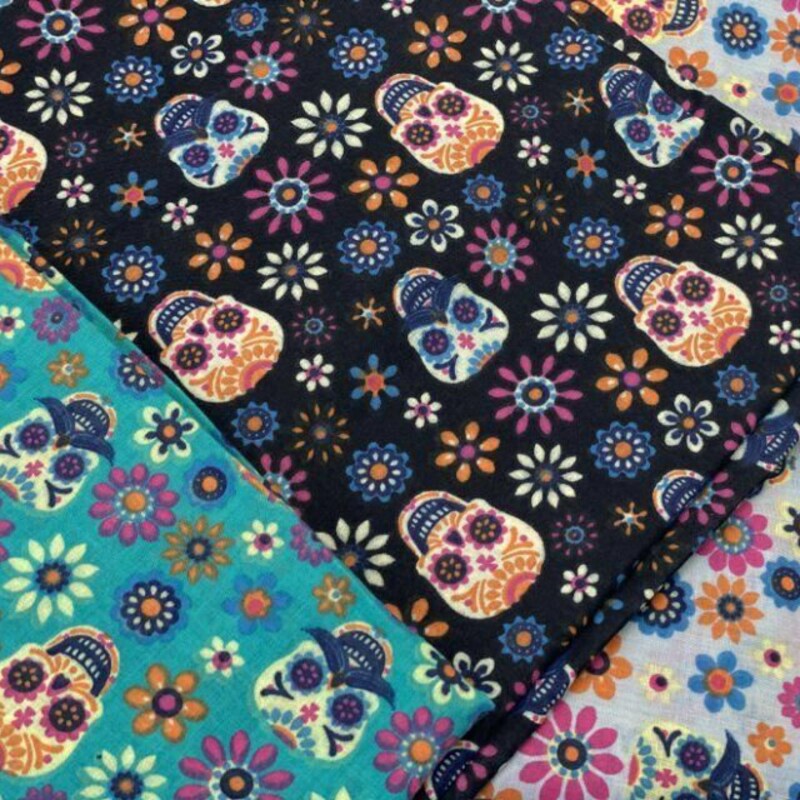 Sugar Skull Fabric - Etsy