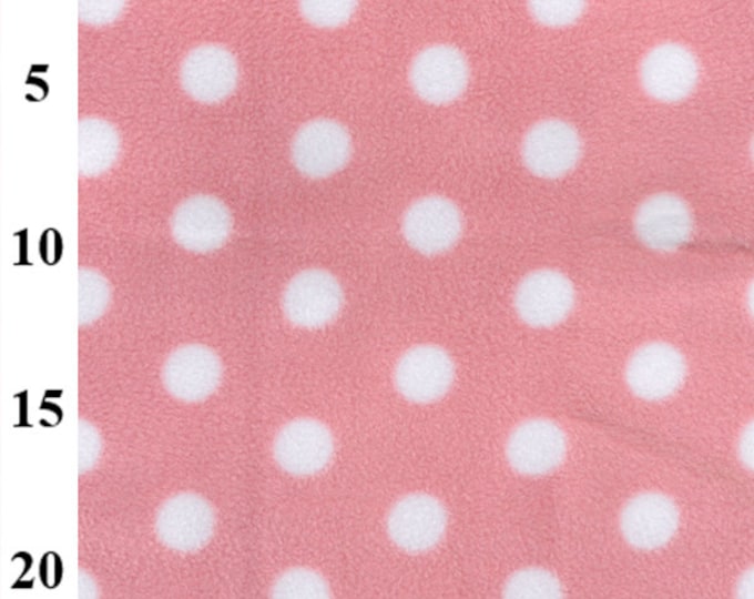 Pink White Spots Polka Dots Soft Fleece HALF A METRE for Baby Kids ...