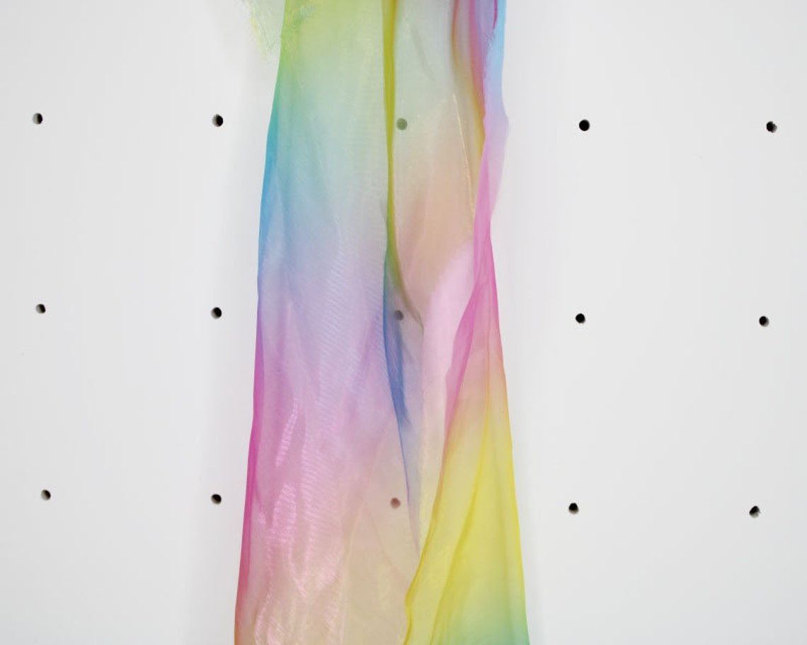 Rainbow Organza Sheer Fabric Shimmer Ombre Design Lightweight Colourful ...
