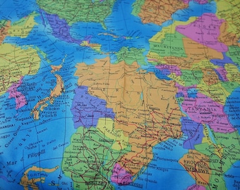 Vintage Maps Fabric Soft Blue and Cream Map by Aftermyart Blue and ...