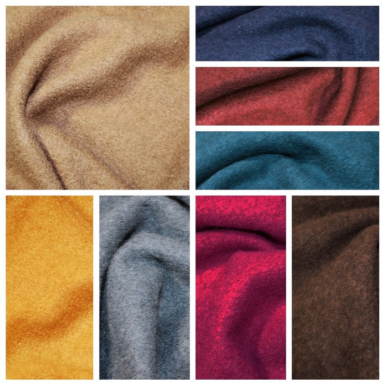 100% Boiled Wool Plain Knitted Fabric HALF A METRE 55"/140cm Winter ...