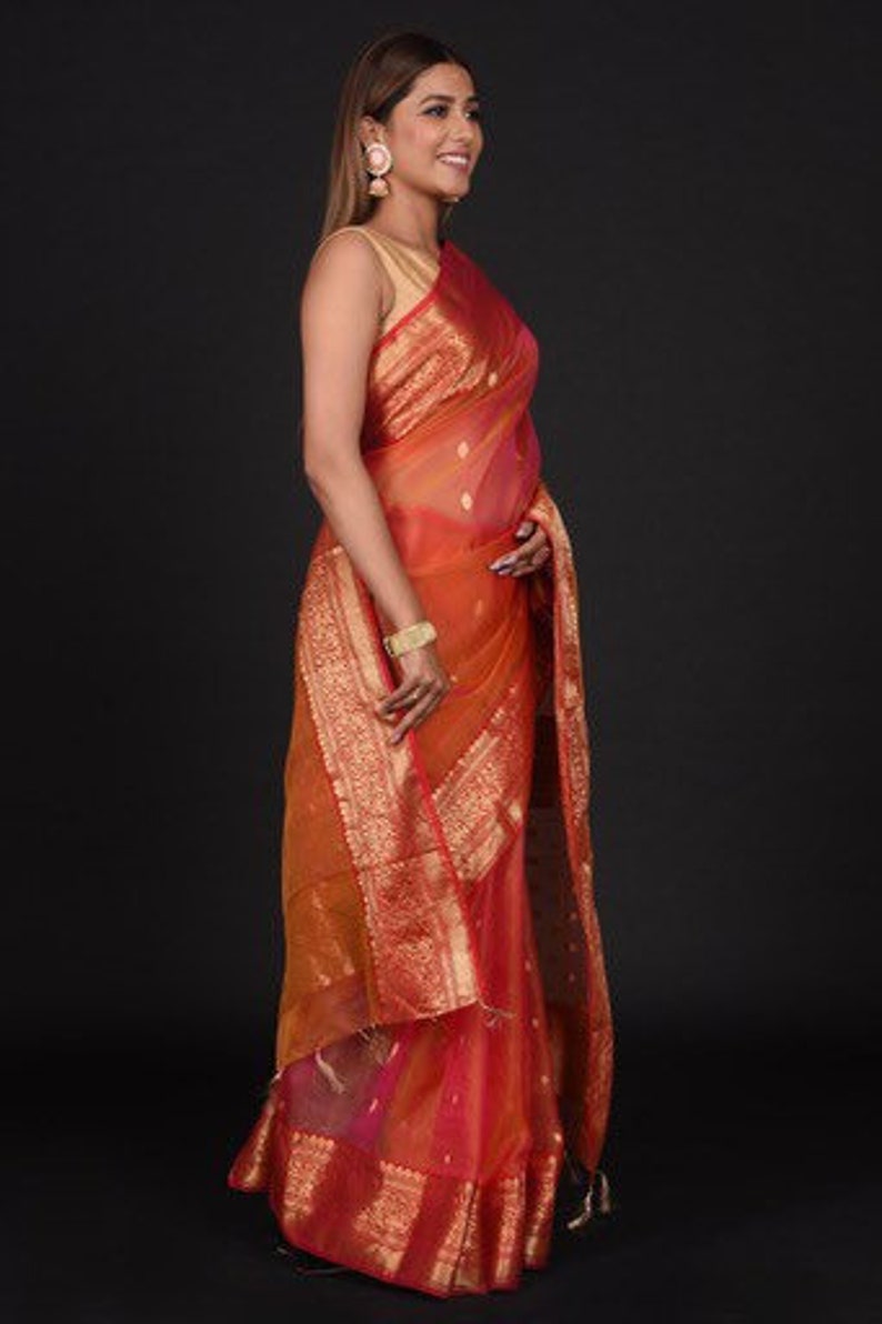 Pure Chanderi Khatan Silk Saree / Ships From USA/ Singaara - Etsy