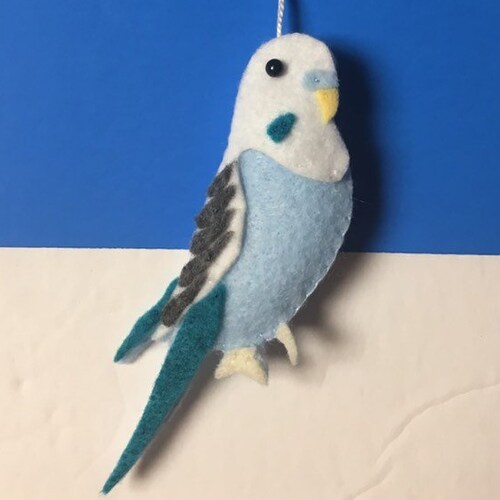 Parakeet Ornament Budgie Ornament Felt Blue & White | Etsy