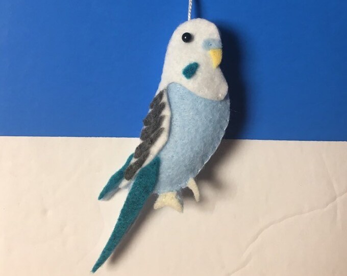 Parakeet Ornament Budgie Ornament Felt Blue & White - Etsy