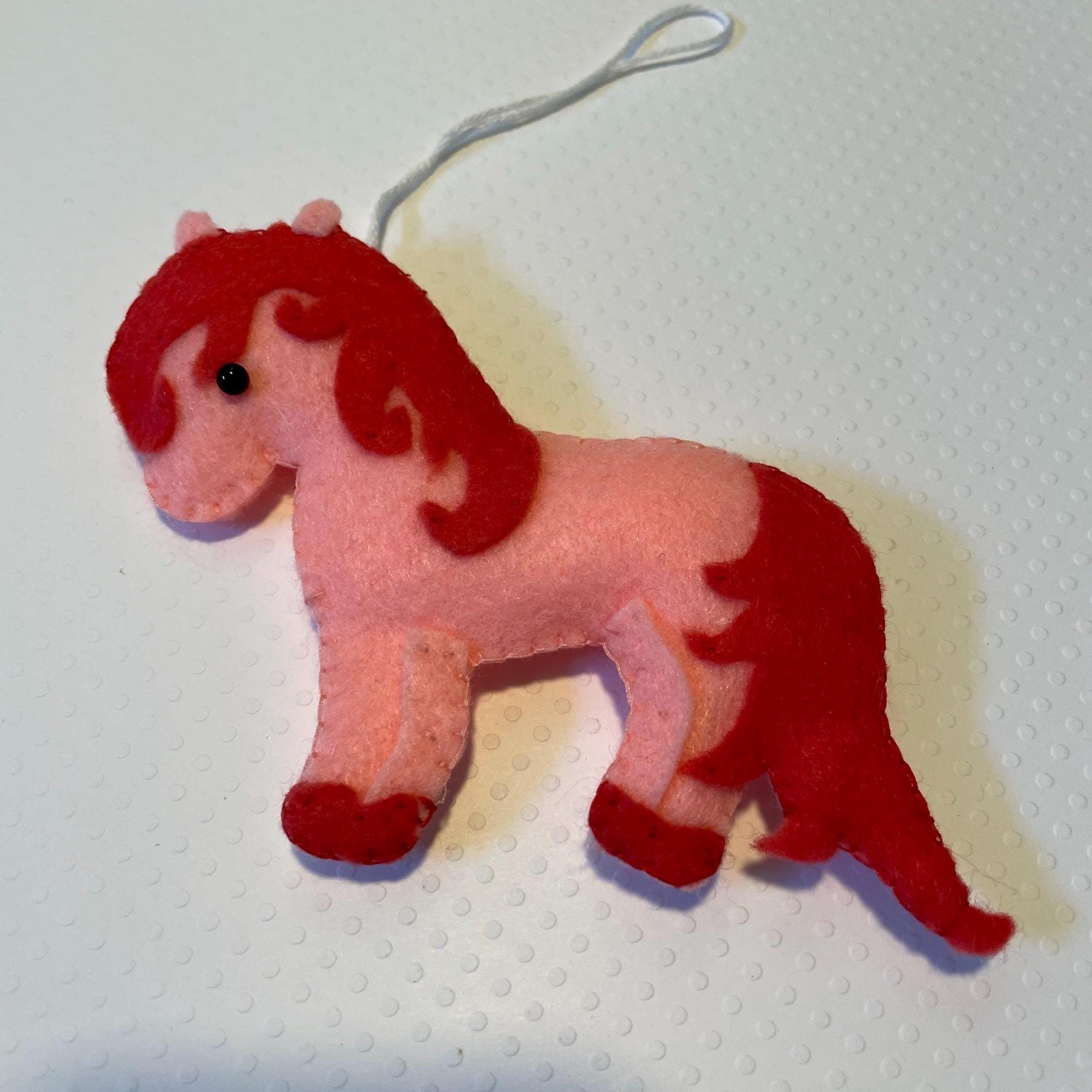 Pink Pony Ornament • Pony Club Horse Ornament • Felt Pony Horse • Gift ...