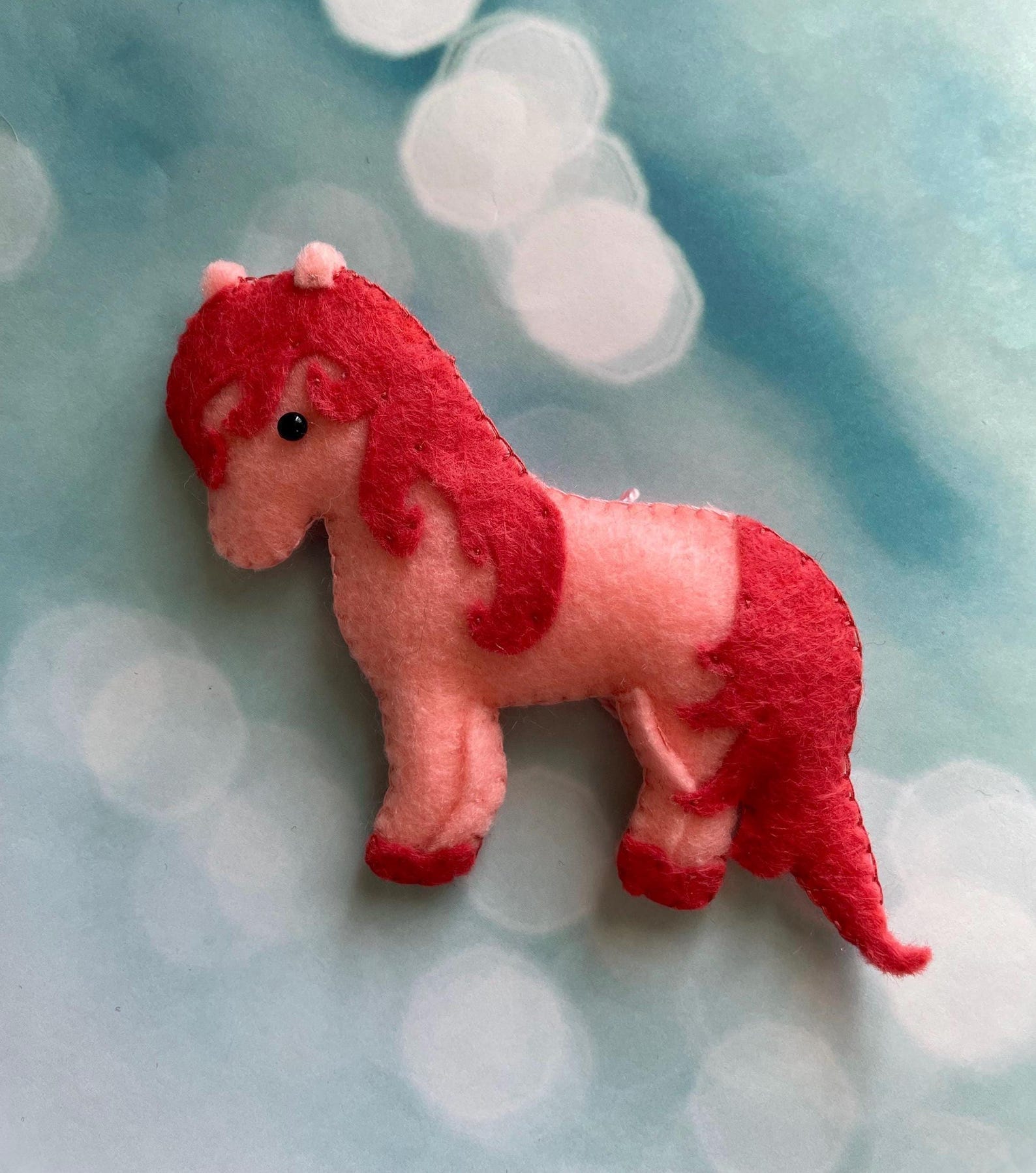 Pink Pony Ornament • Pony Club Horse Ornament • Felt Pony Horse • Gift ...