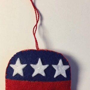 Republican Ornament Elephant GOP Felt Cute & Collectible Patriotic USA ...