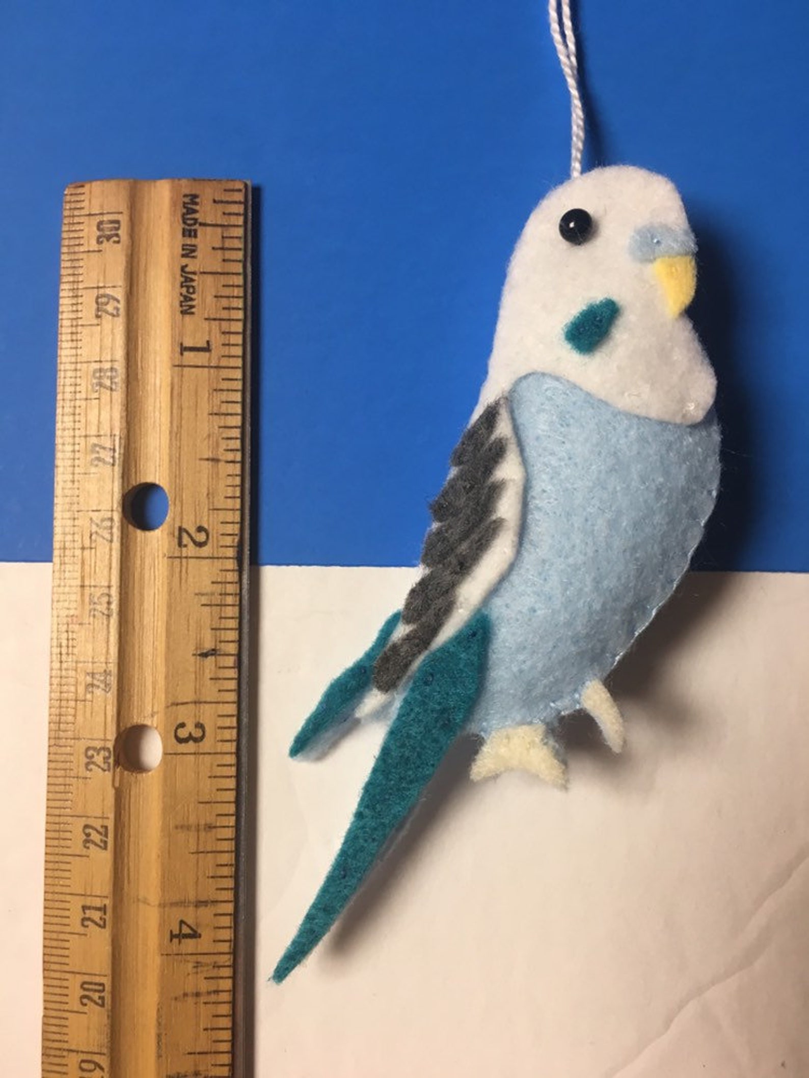 Parakeet Ornament Budgie Ornament Felt Blue & White - Etsy