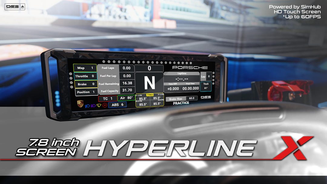 Pantalla USB de 7,8" para simulación de carreras: panel HyperLine-X DDU para simulación de ...