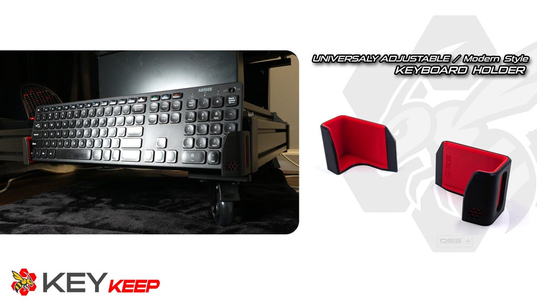 Adjustable Keyboard Holder for Sim Rigs – Keykeep Modern Usa-made Mount ...