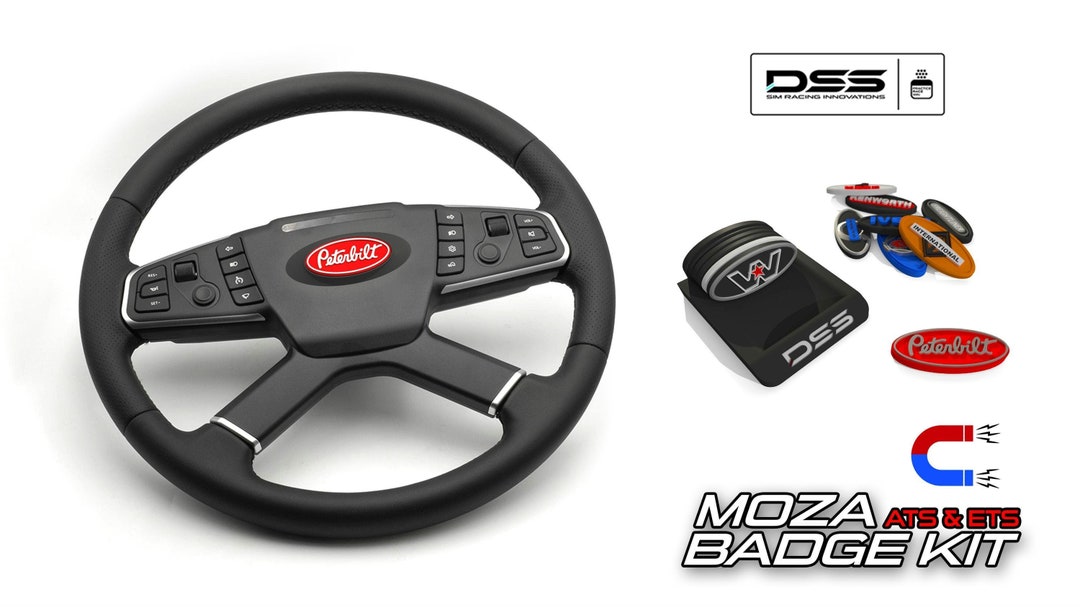 Magnetized ETS & ATS Badge Set for Moza Truck Wheel – Includes Holder ...