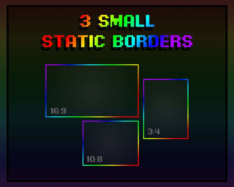 Twitch Border Overlay Bundle - Static Rainbow Borders - Etsy
