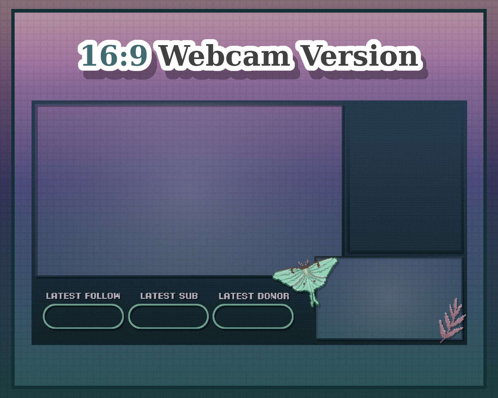 Twitch Overlay Bundle - Luna Moth Overlay Pixel Art - Etsy