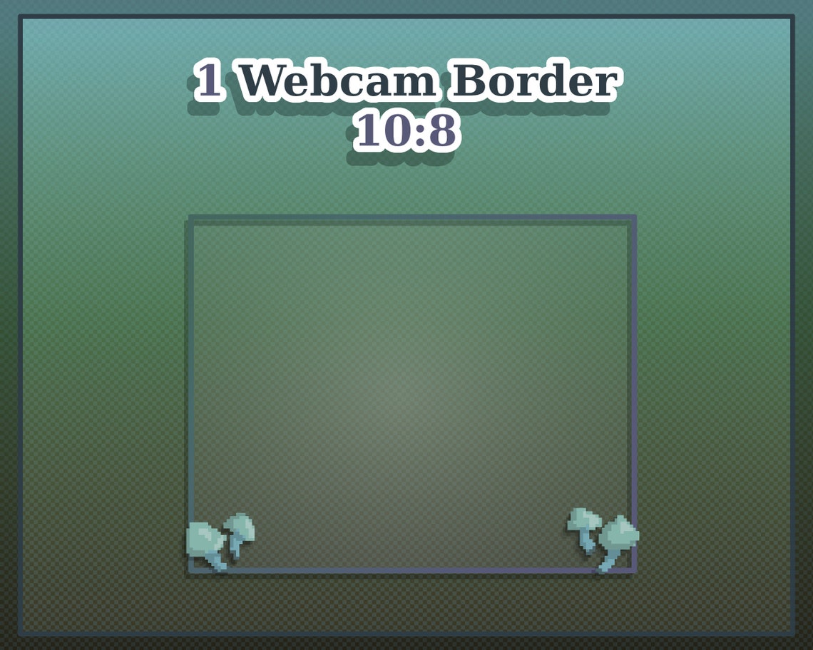 Twitch Border Overlay Bundle - Turquoise Mushroom Log Border Pixel Art ...