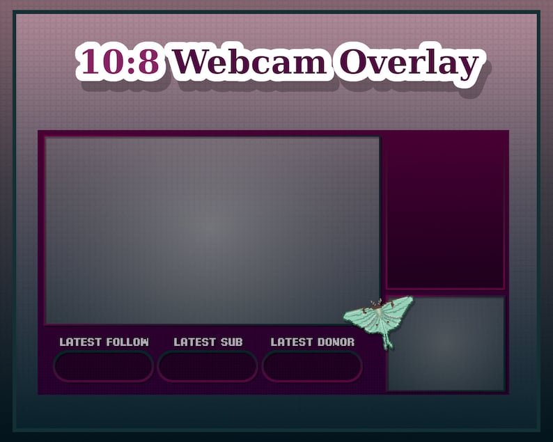 Twitch Overlay Bundle - Luna Moth Overlay Pixel Art - Etsy