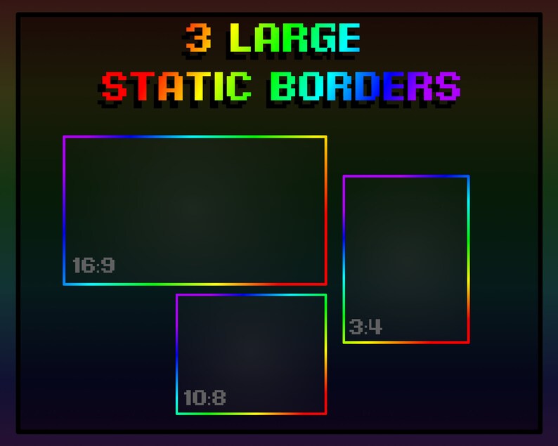 Twitch Border Overlay Bundle - Static Rainbow Borders - Etsy