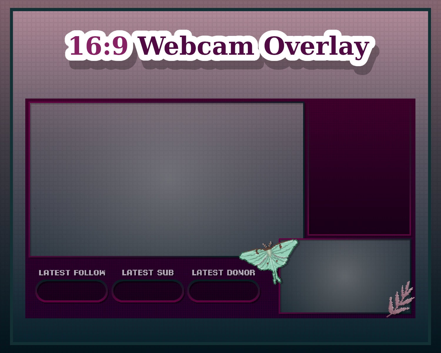 Twitch Overlay Bundle - Luna Moth Overlay Pixel Art - Etsy