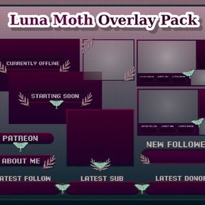 Twitch Overlay Bundle Luna Moth Overlay Pixel Art - Etsy