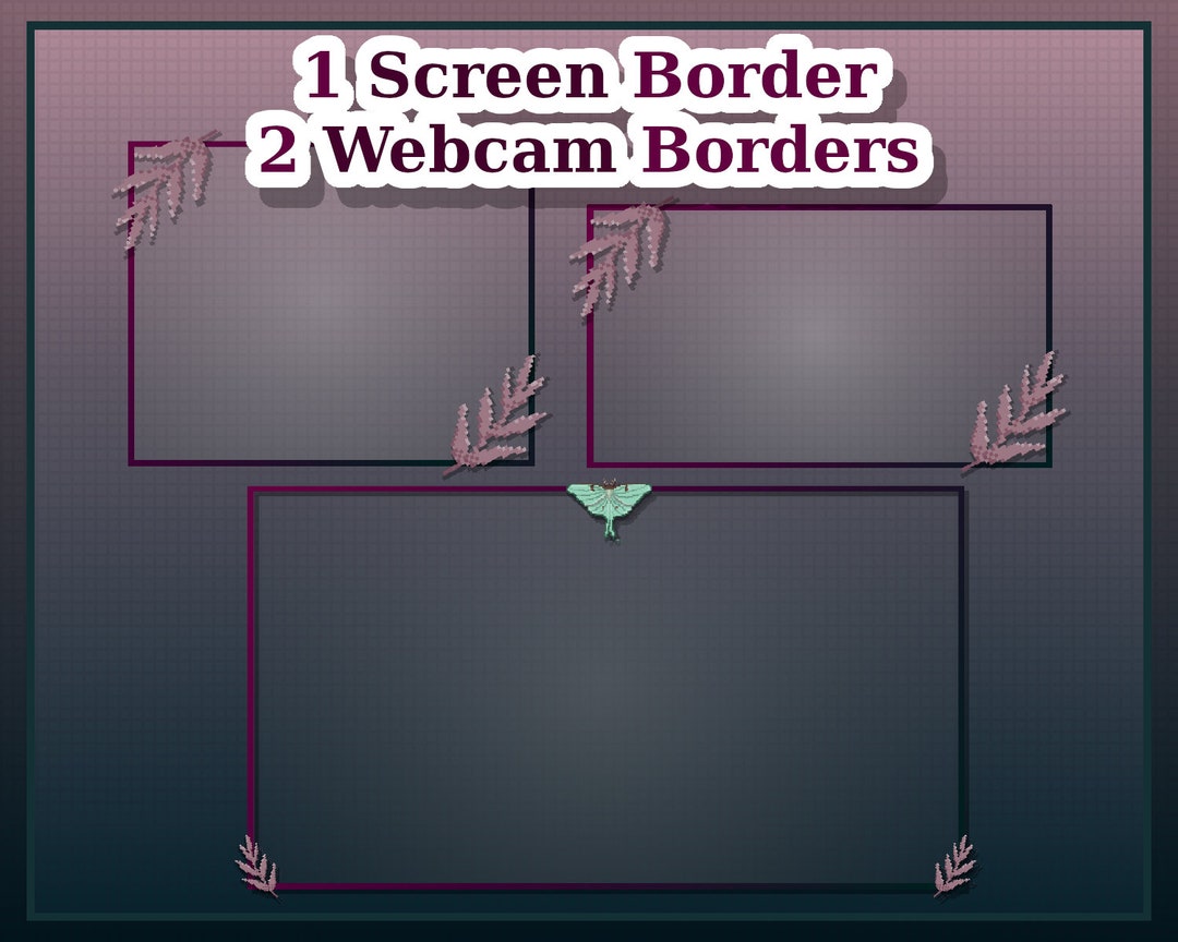 Twitch Border Overlay Bundle - Luna Moth Border Pixel Art - Etsy