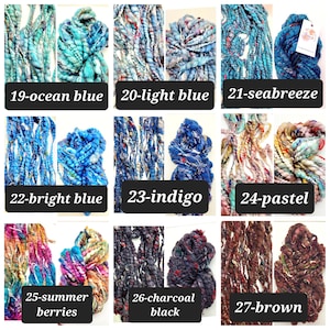 Mossy Green Art Yarn/ Thick & Thin Yarn/ Hand Spun Yarns/ Slubs/ Coils ...