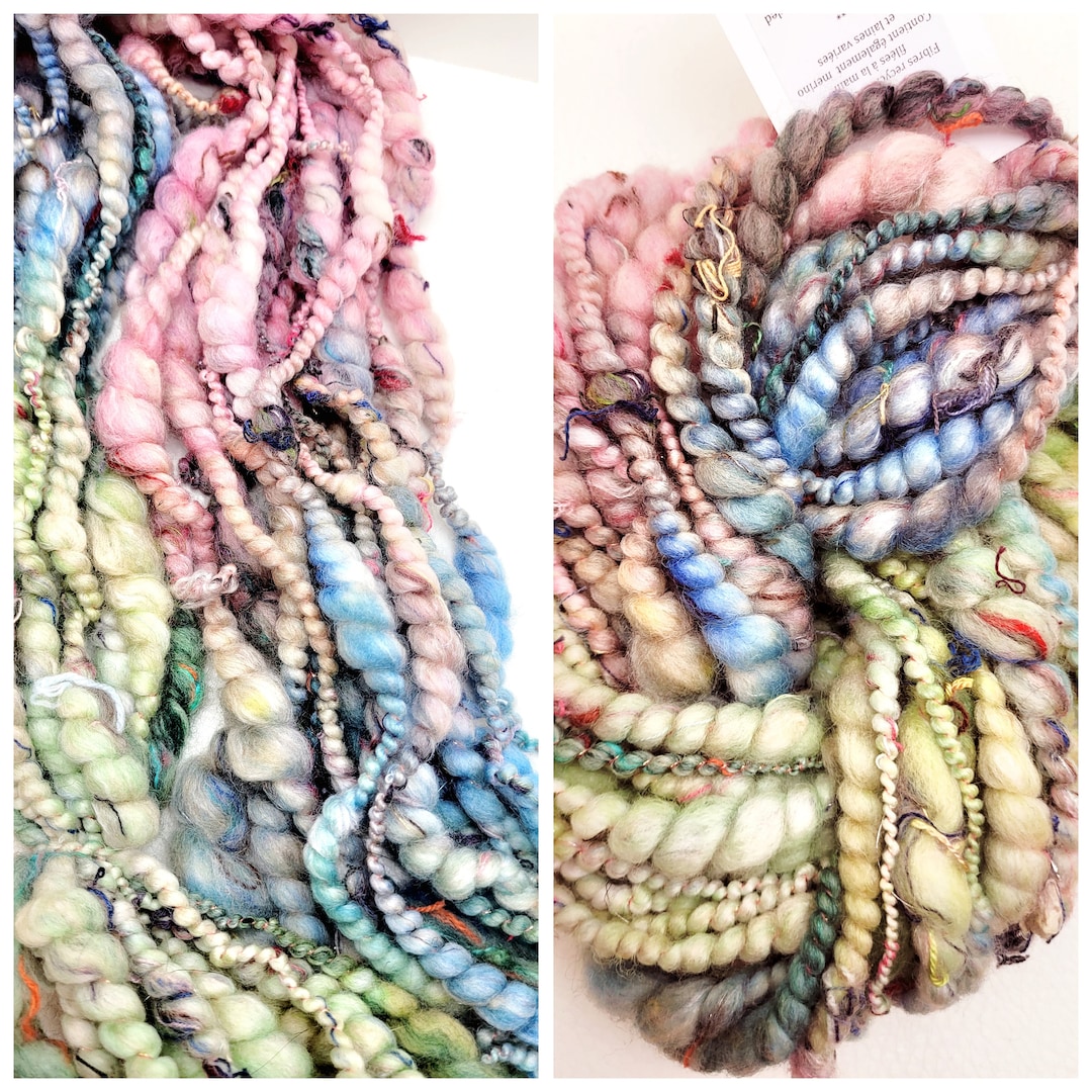 Pastel Thick & Thin Yarn/ Hand Spun Art Yarn/ Slubs/ Jumbo - Etsy