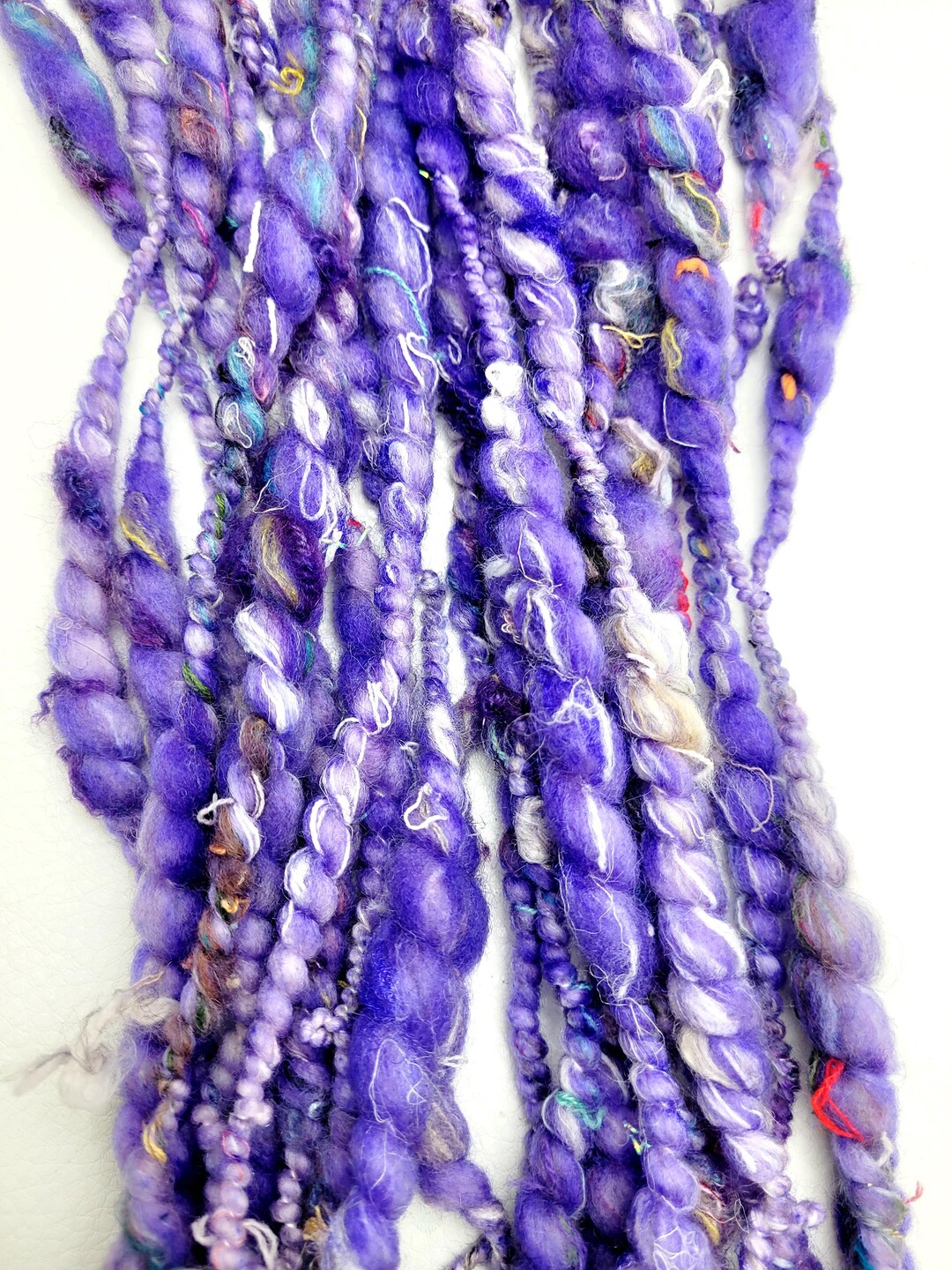 Lavender Purple Art Yarn/ Thick & Thin Yarn/ Hand Spun Yarns/ Slubs ...