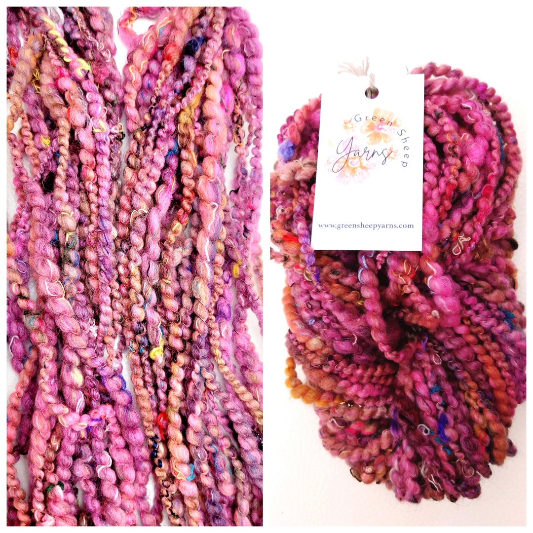 Pink Thick & Thin Yarn/ Hand Spun Art Yarn/ Slubs/ Coils - Etsy