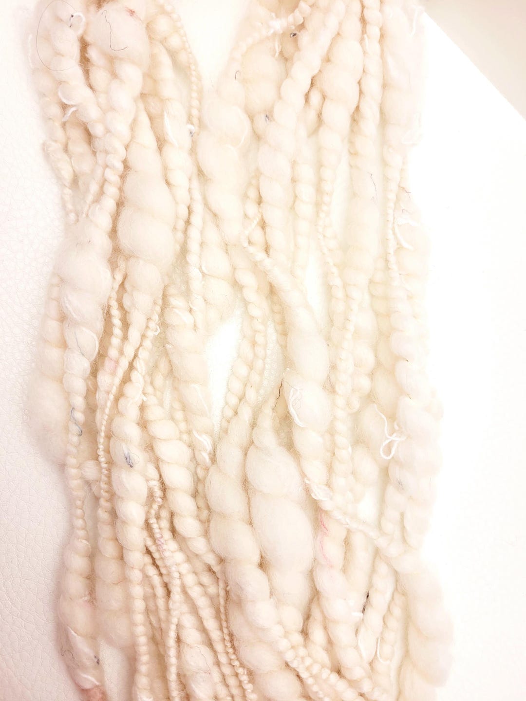 Hand Spun Art Yarn: White Thick & Thin Slub Yarn - Etsy