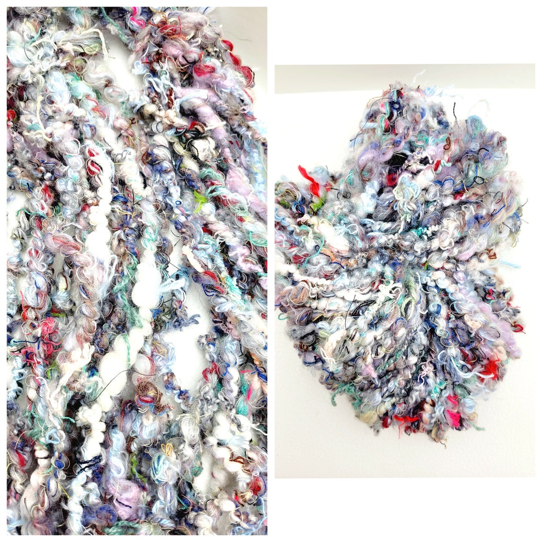 Light Blue Thick & Thin Yarn/ Hand Spun Art Yarn/ Slubs/ Jumbo - Etsy