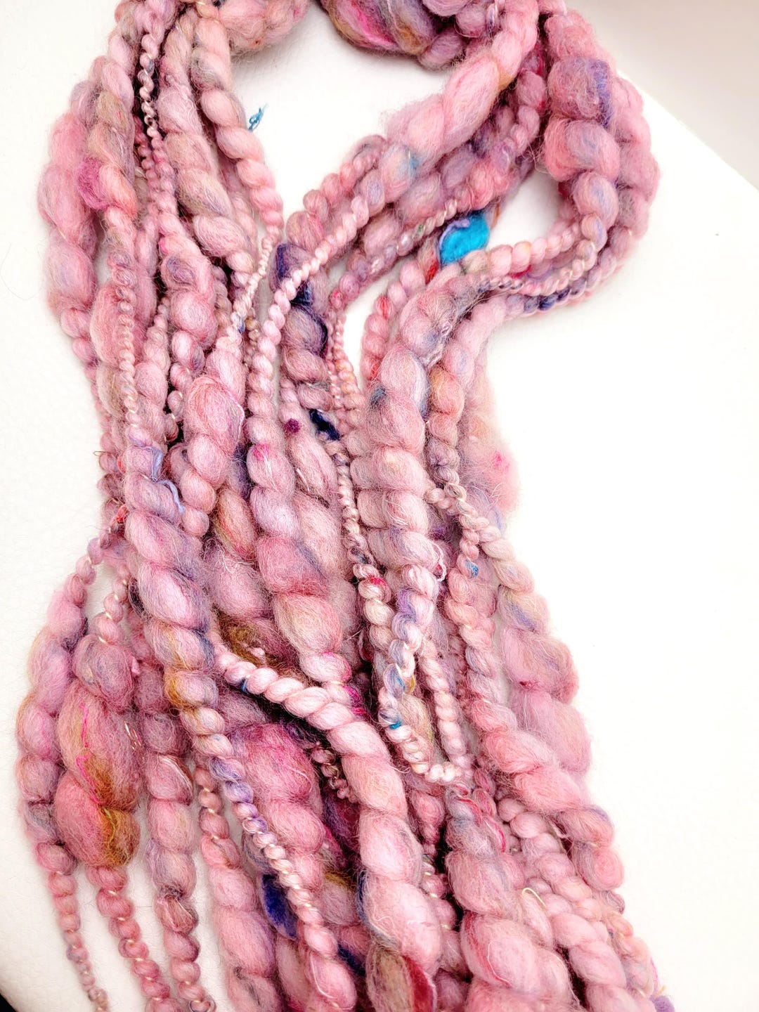 Ballerina Pink Art Yarn: Hand Spun Thick and Thin Coils - Etsy