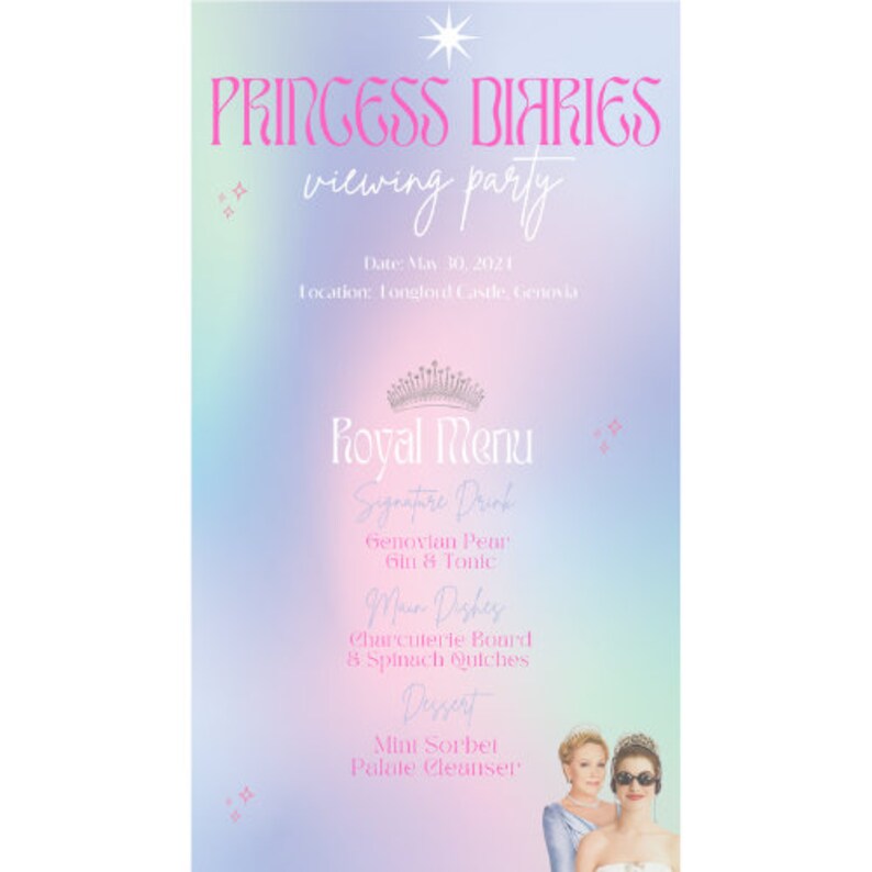 Princess Diaries Party Invitation - Etsy