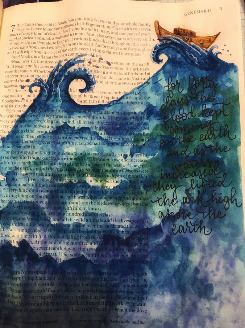Above the waves bible journaling printable | Etsy